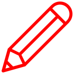 Icône crayon (symbole png) rouge