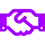 Purple handshake icon (png symbol)
