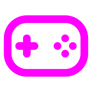 Games and video games icon (png symbol) pink