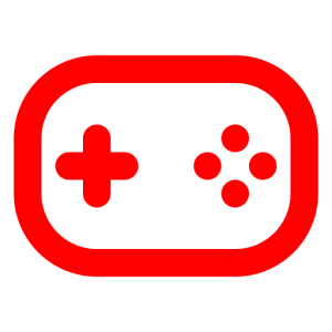 Games and video games icon (png symbol) red