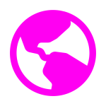 Pink planet earth icon (png symbol)