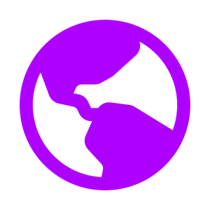 Planet earth icon (png symbol) purple