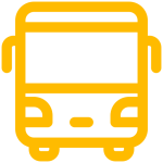 Yellow bus symbol (png icon)