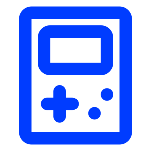 Games and video games symbol (png icon) blue