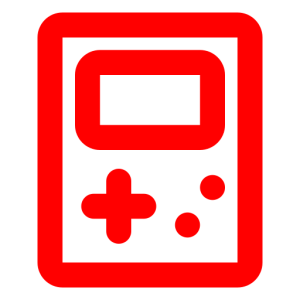 Games and video games symbol (png icon) red