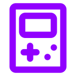 Games and video games symbol (png icon) purple