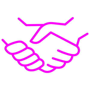 Pink handshake symbol (png icon)
