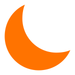 Ícone de meia lua (símbolo png) laranja