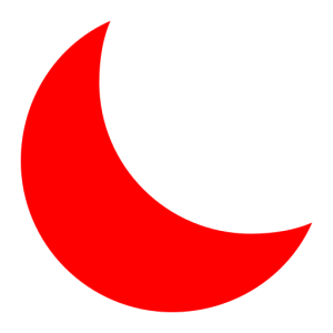Half moon icon (png symbol) red