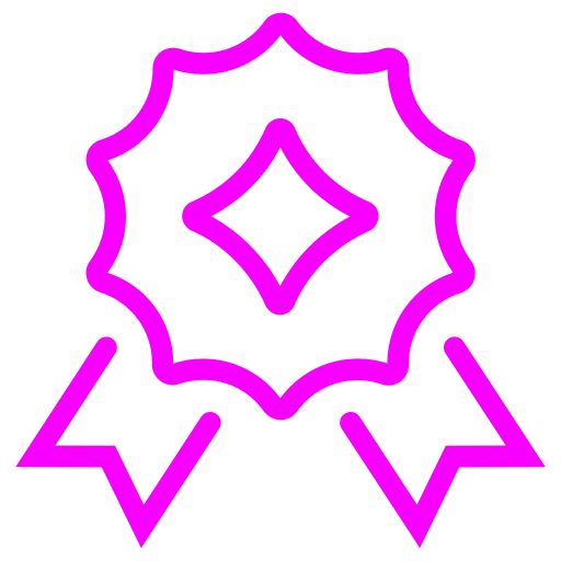 Quality seal icon (png symbol) pink