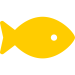 Icônes de poisson (symbole png) jaune
