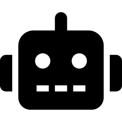 Icône robot (symbole png) noir