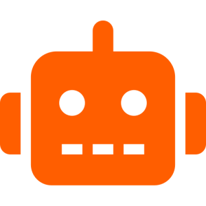 Robot icon (png symbol) orange