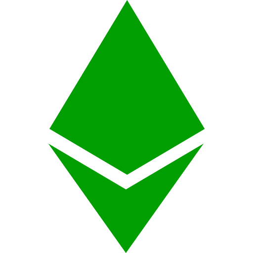Green Ethereum icon (png logo and symbol)