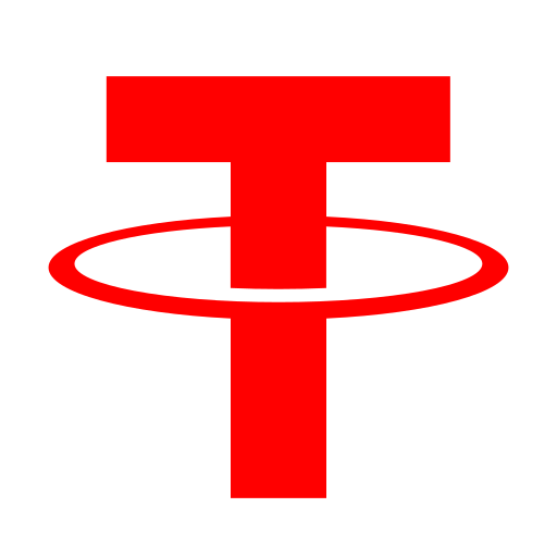 Icono rojo de Tether USDt (logotipo, símbolo png)