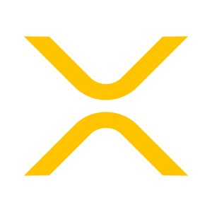 Yellow XRP icon (Ripple cryptocurrency logo and symbol)
