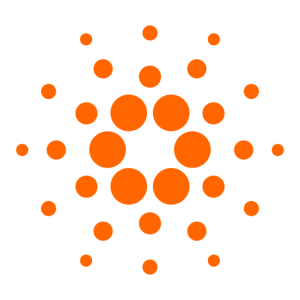 Orange Cardano icon (ADA Symbol and Logo)